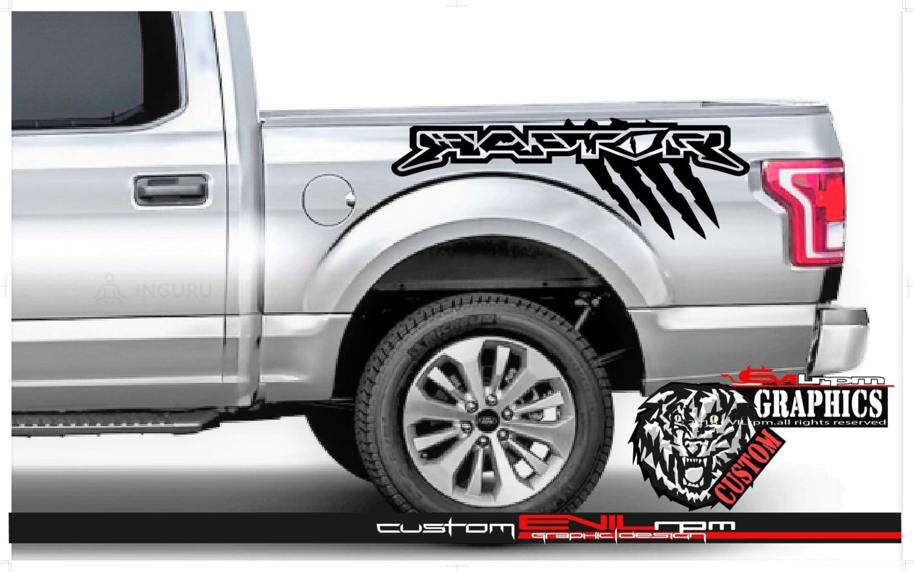 Ford Raptor Sticker Decal Truck Bed Distressed Graphics